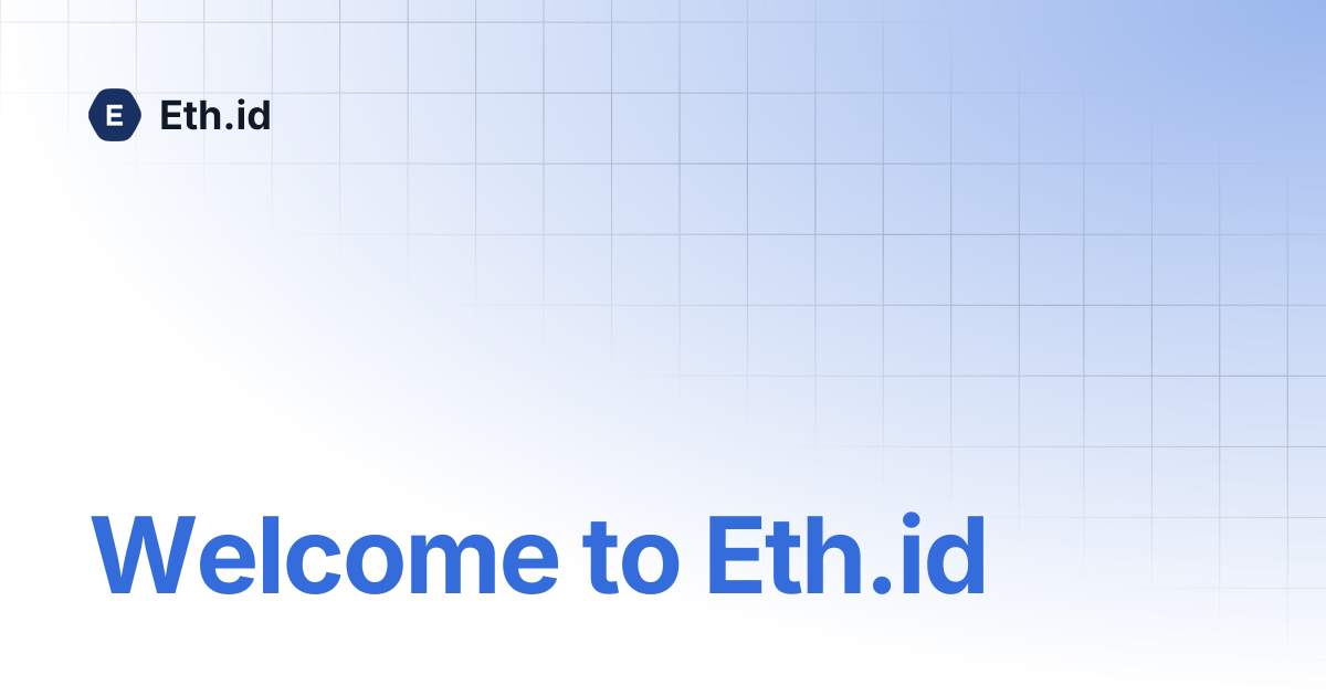 Welcome to Eth.id | Eth.id